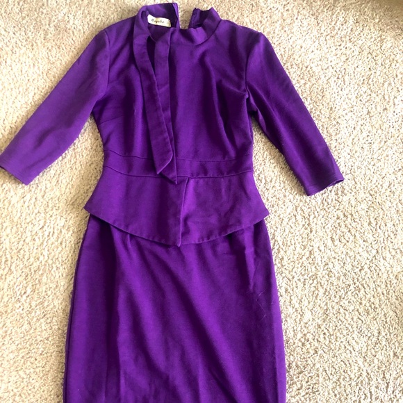 Dresses | Vintage Purple Peplum Dress | Poshmark